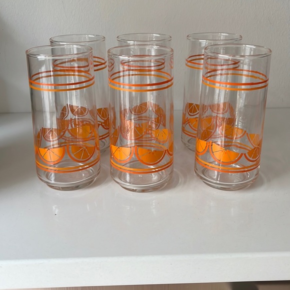 Libbey | Dining | Vintage Libbey Crisa Orange Slice Glasses | Poshmark